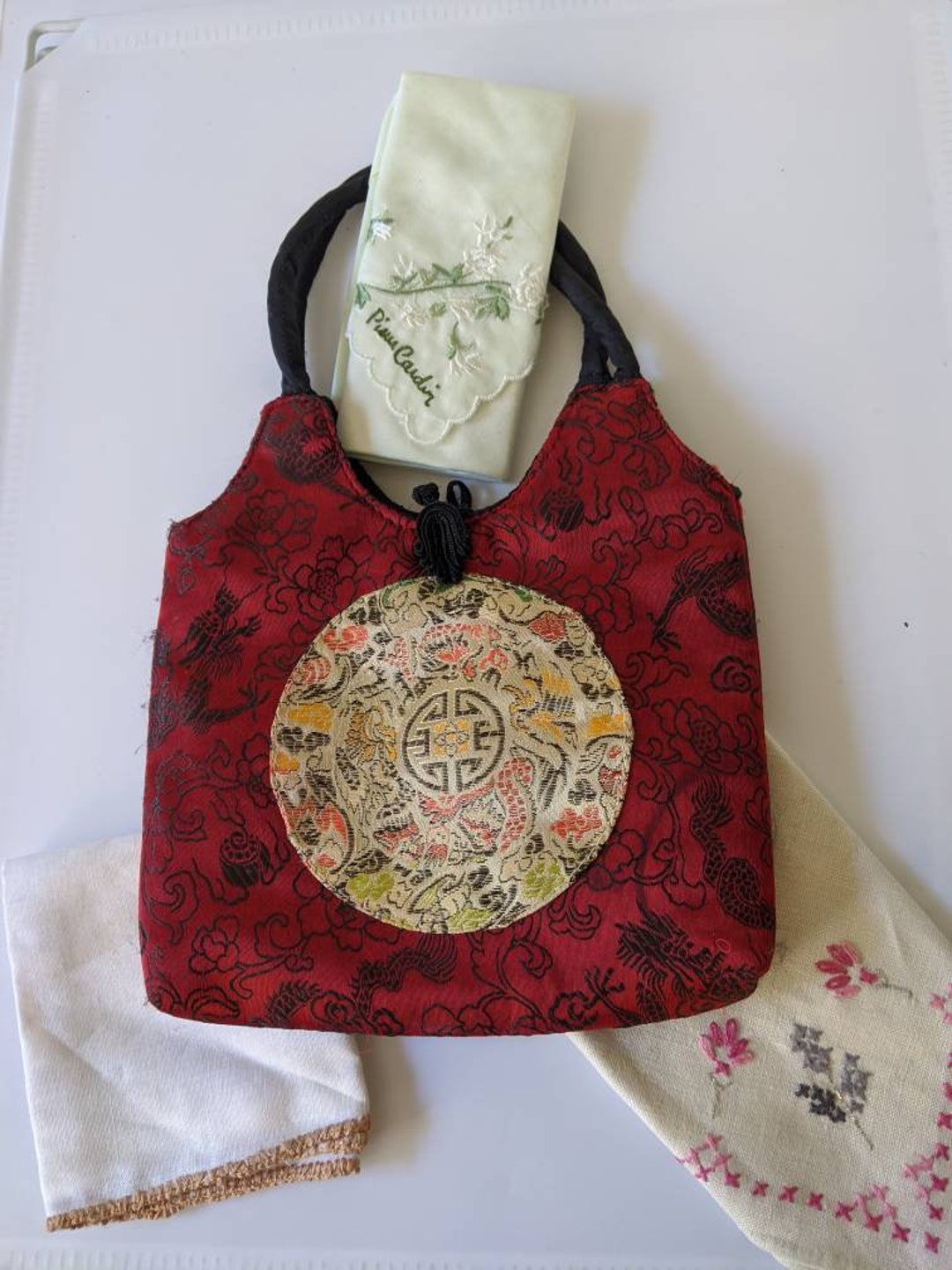 Red Chinese Purse Chinese Bag Red Bag With a Gold Mandala - Etsy