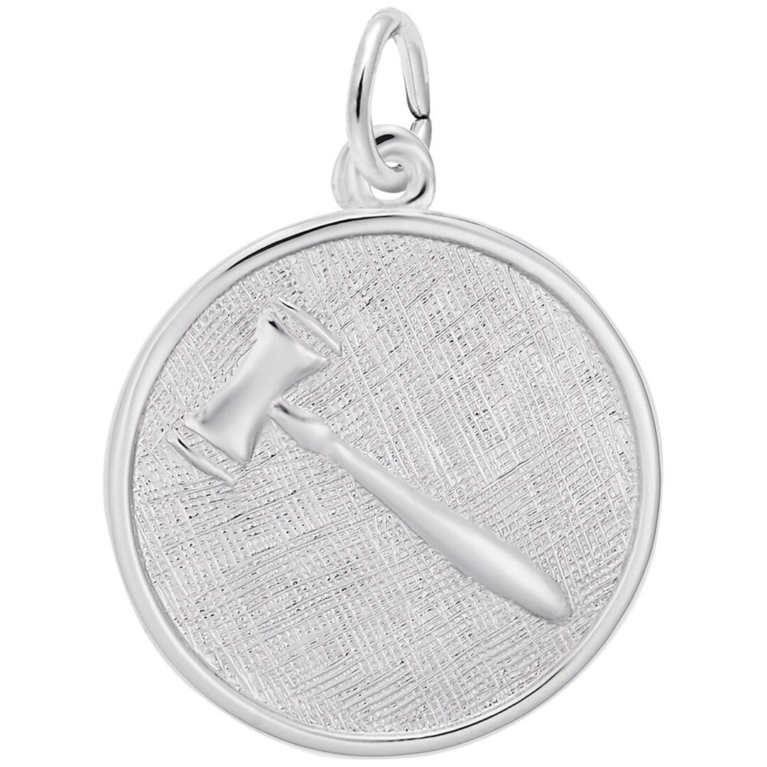 Engravable Sterling Silver Charms - Gavel Disc Charm - Engrave a Photo ...