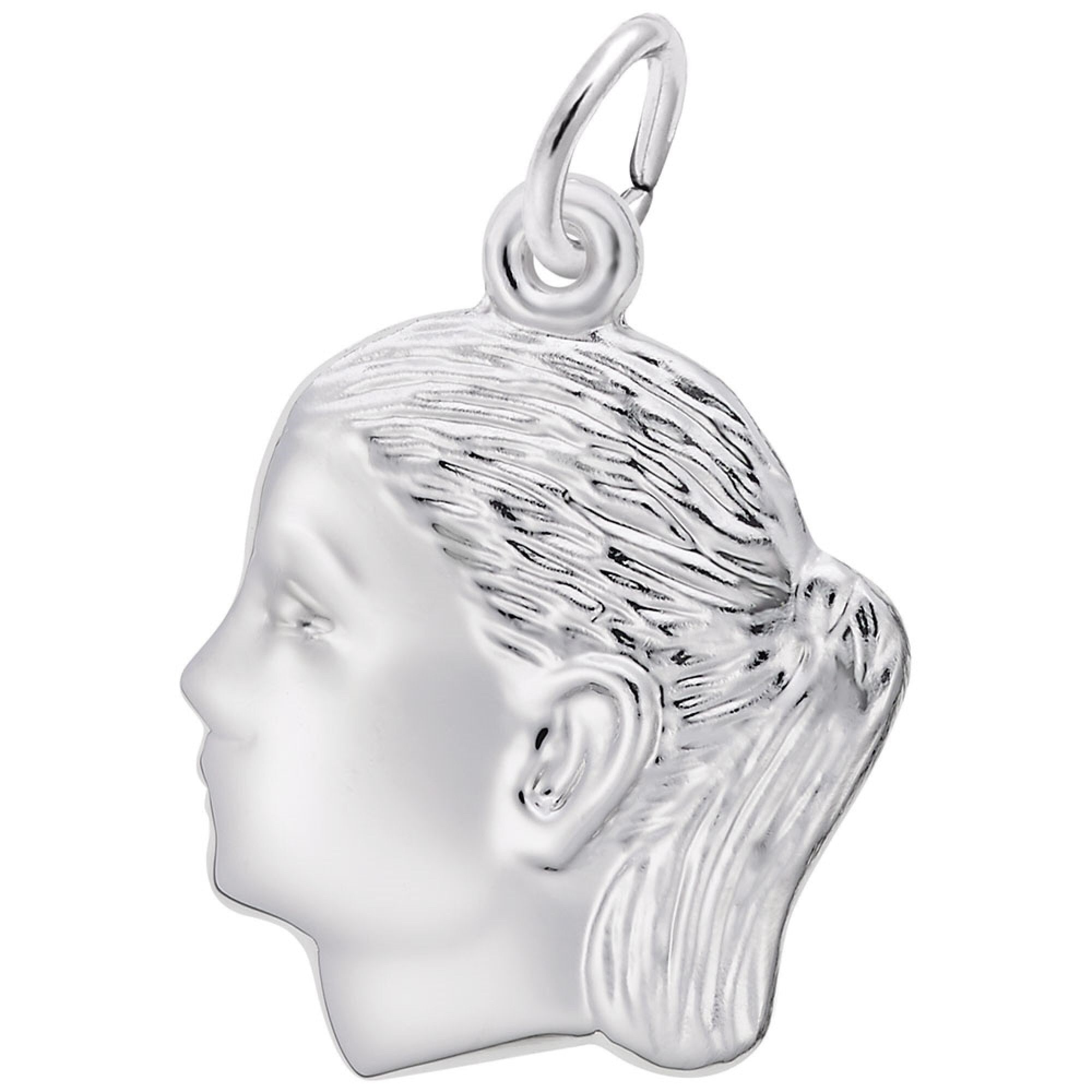 Engravable Sterling Silver Charms - Girl’s Head Charm - Engrave a Photo ...