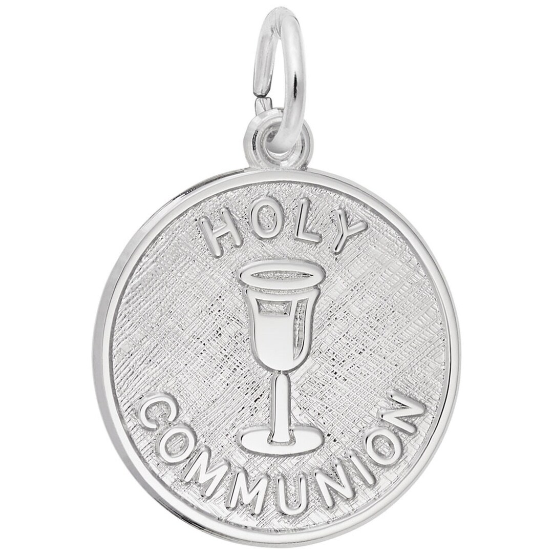 Engravable Sterling Silver Charms - Holy Communion Disc Charm - Engrave ...