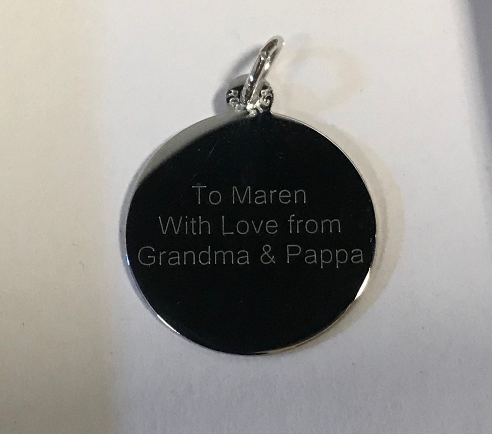 Engravable Sterling Silver Charms Extra Large Classic Heart | Etsy