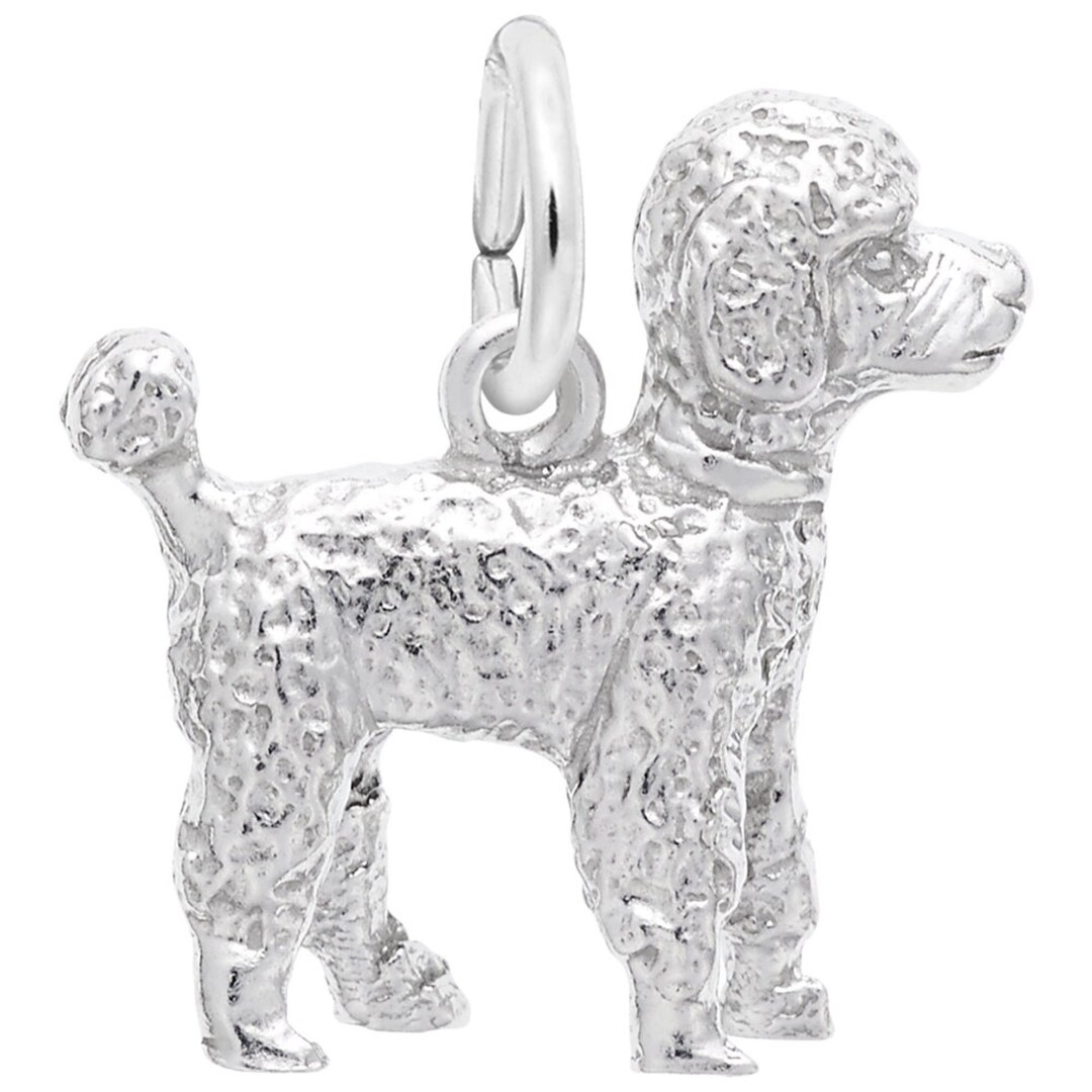 Poodle Dog Charm (engravable Sterling Silver and Gold Plated Charm ...