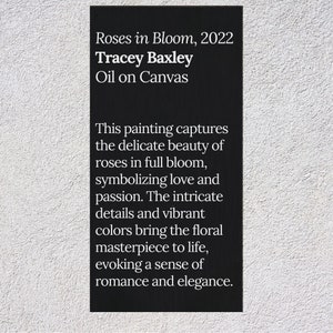 Large Personalized Gallery Wall Artist Placards - Black Wall Placards ...