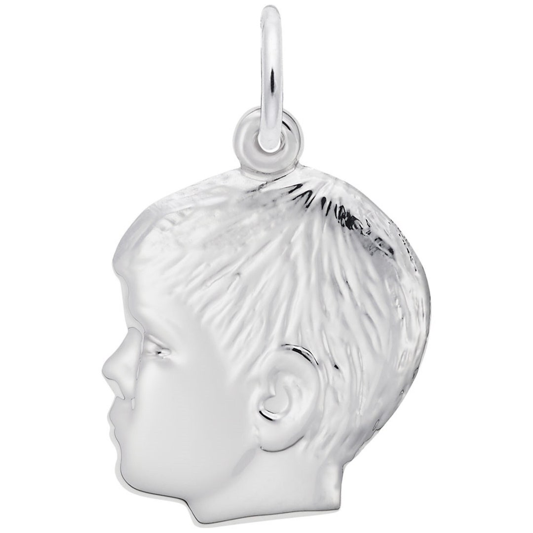 Engravable Young Boy’s Head Charm - Engrave a Photo or Text - 0.71 in X ...