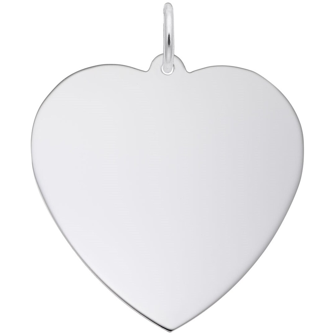Engravable Sterling Silver Charms - Extra Large Classic Heart Charm ...