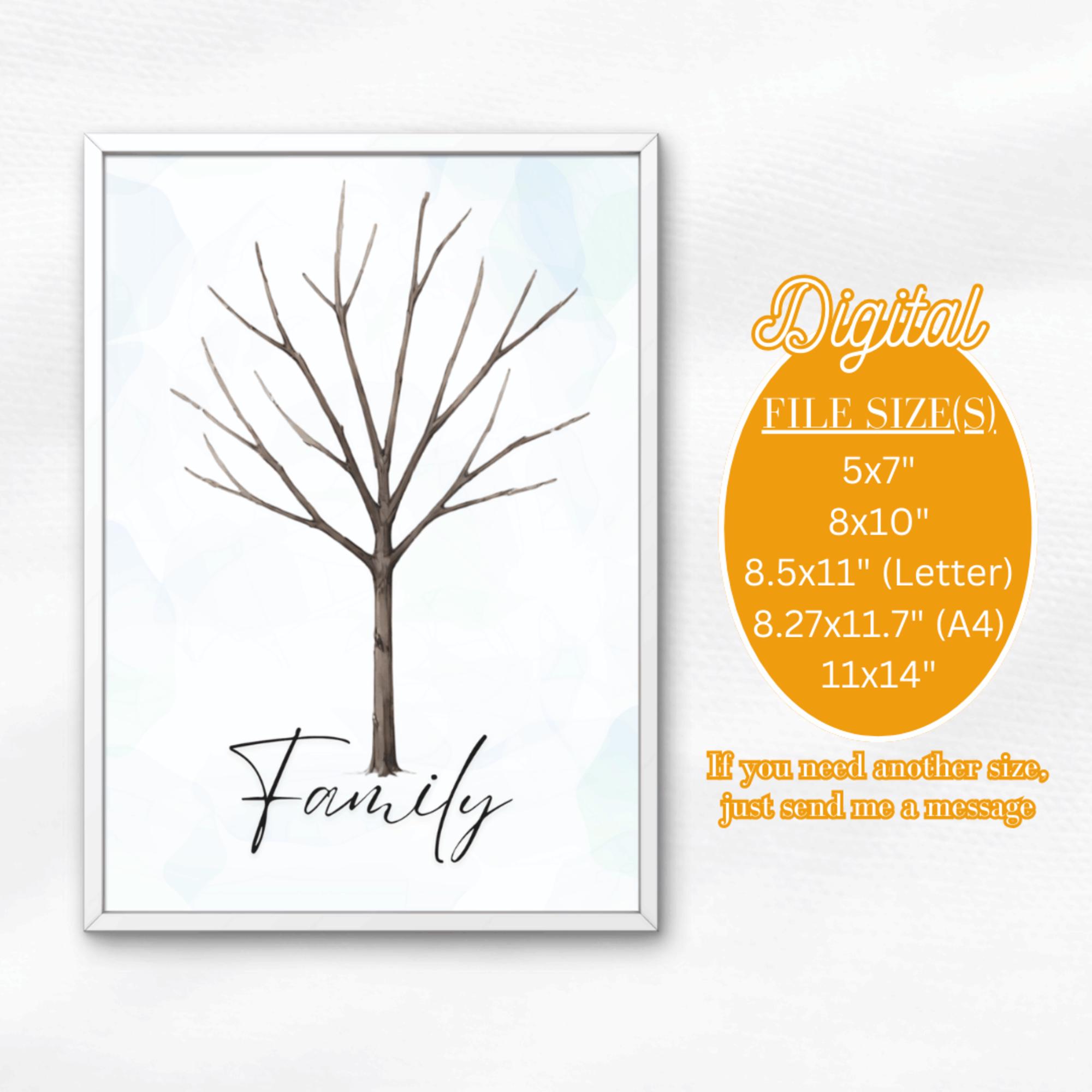 Fingerprint Family Tree Printable Instant Download Digital Printing ...