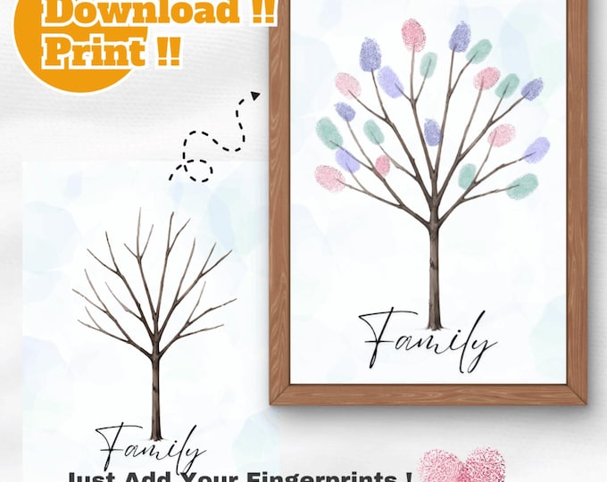 Fingerprint Family Tree Printable Instant Digital Download - Etsy Denmark