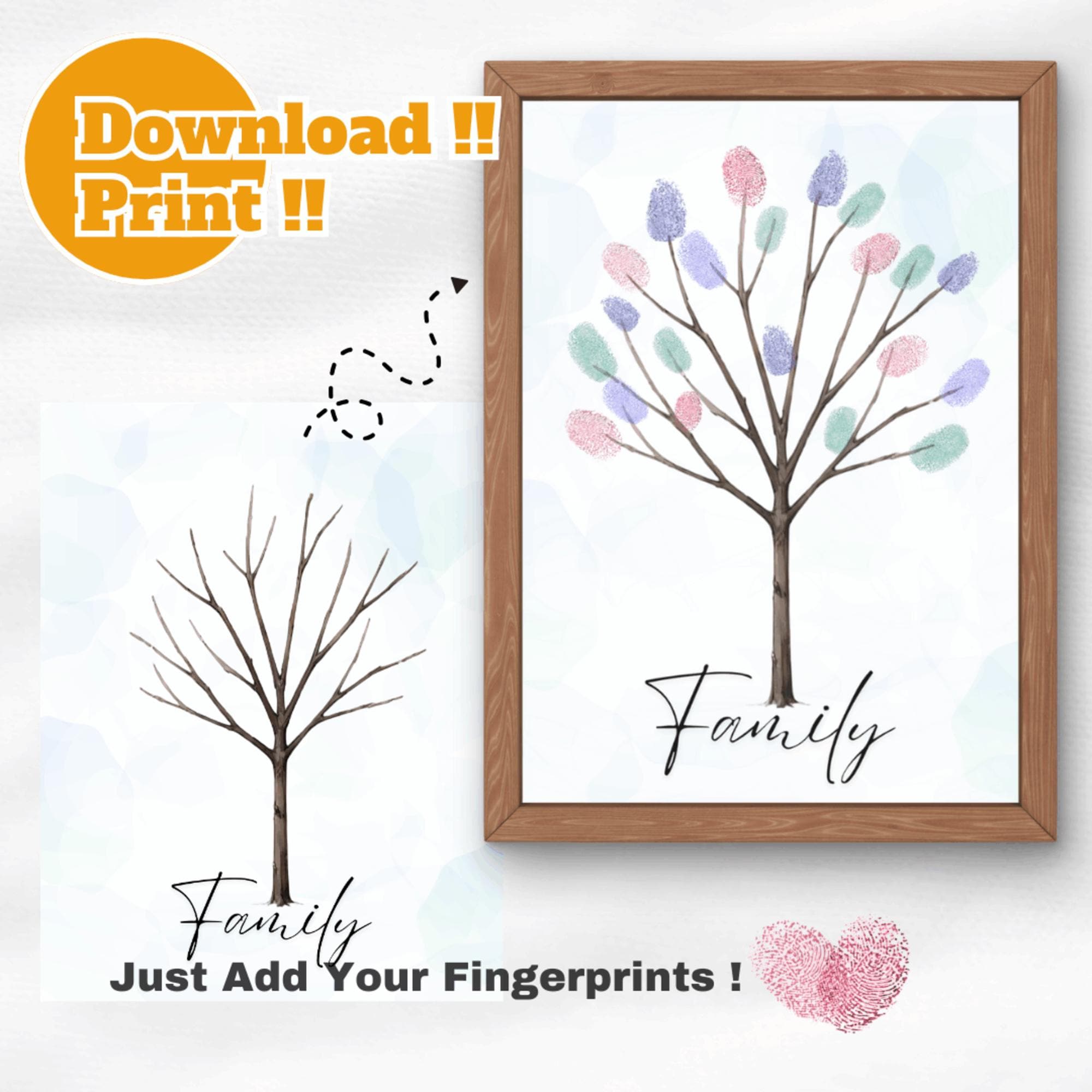 Fingerprint Family Tree Printable Instant Download Digital Printing ...
