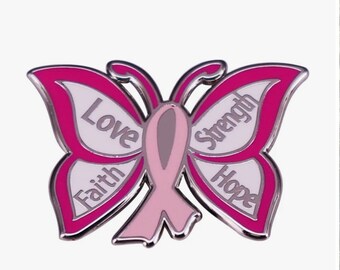 Large Flat Pink ,purple & Teal Ribbon Pins for Thyroid Cancer Awareness ...