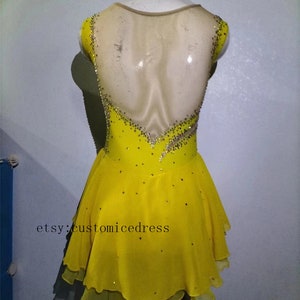 Yellow Ice Skating Dresses Girls Custom Figure Skating Dress Women - Etsy