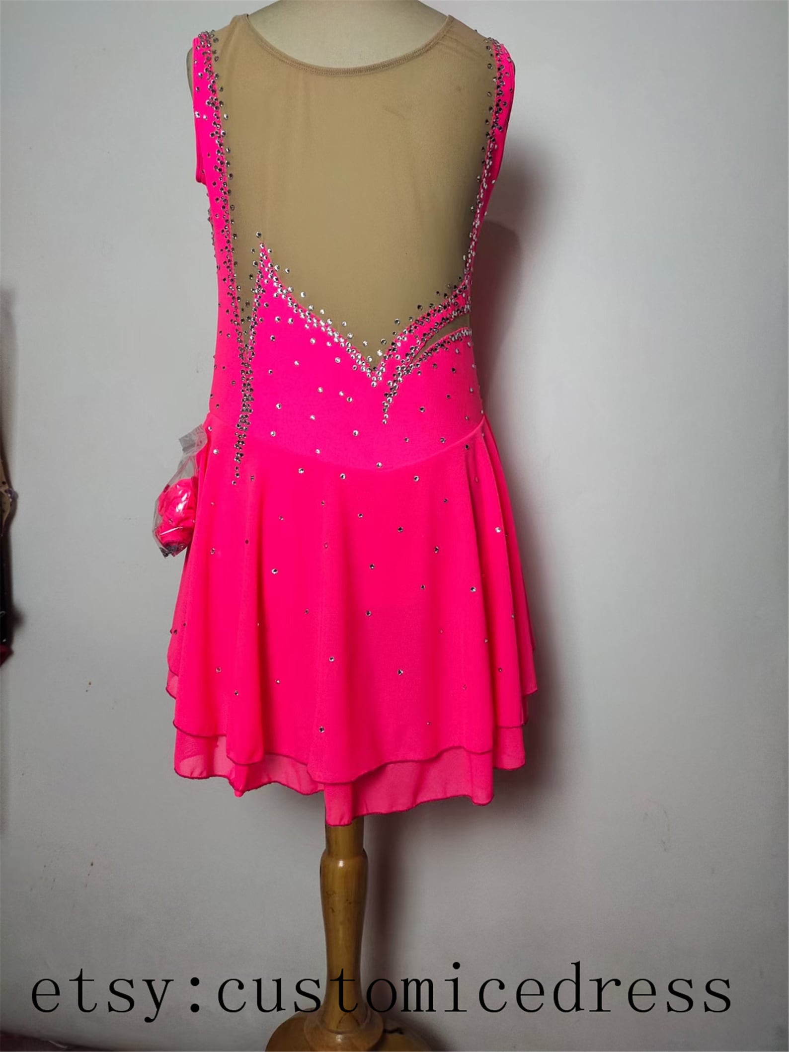 Pink Red Ice Skating Dresses Girls Competition Ice Skating Dresses ...