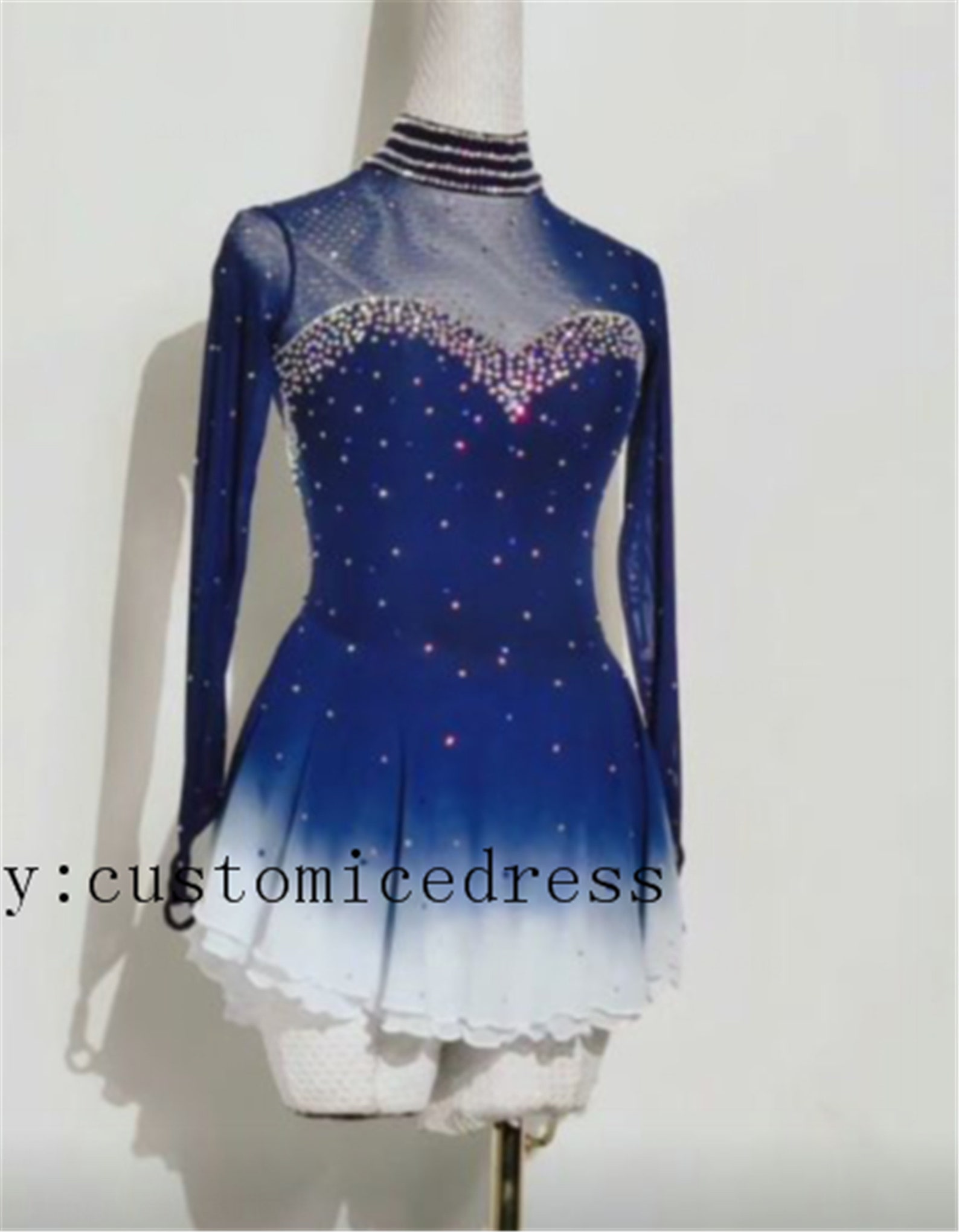Blue Competition Figure Skating Dress Figure Skating Dresses - Etsy
