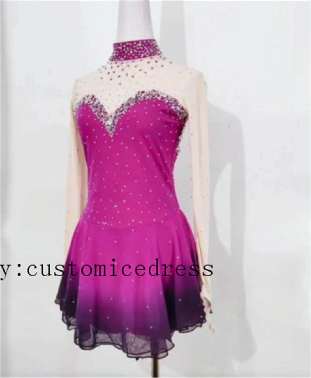 Pink Purple Ice Skating Dresses Girls Competition Ice Skating Dresses ...