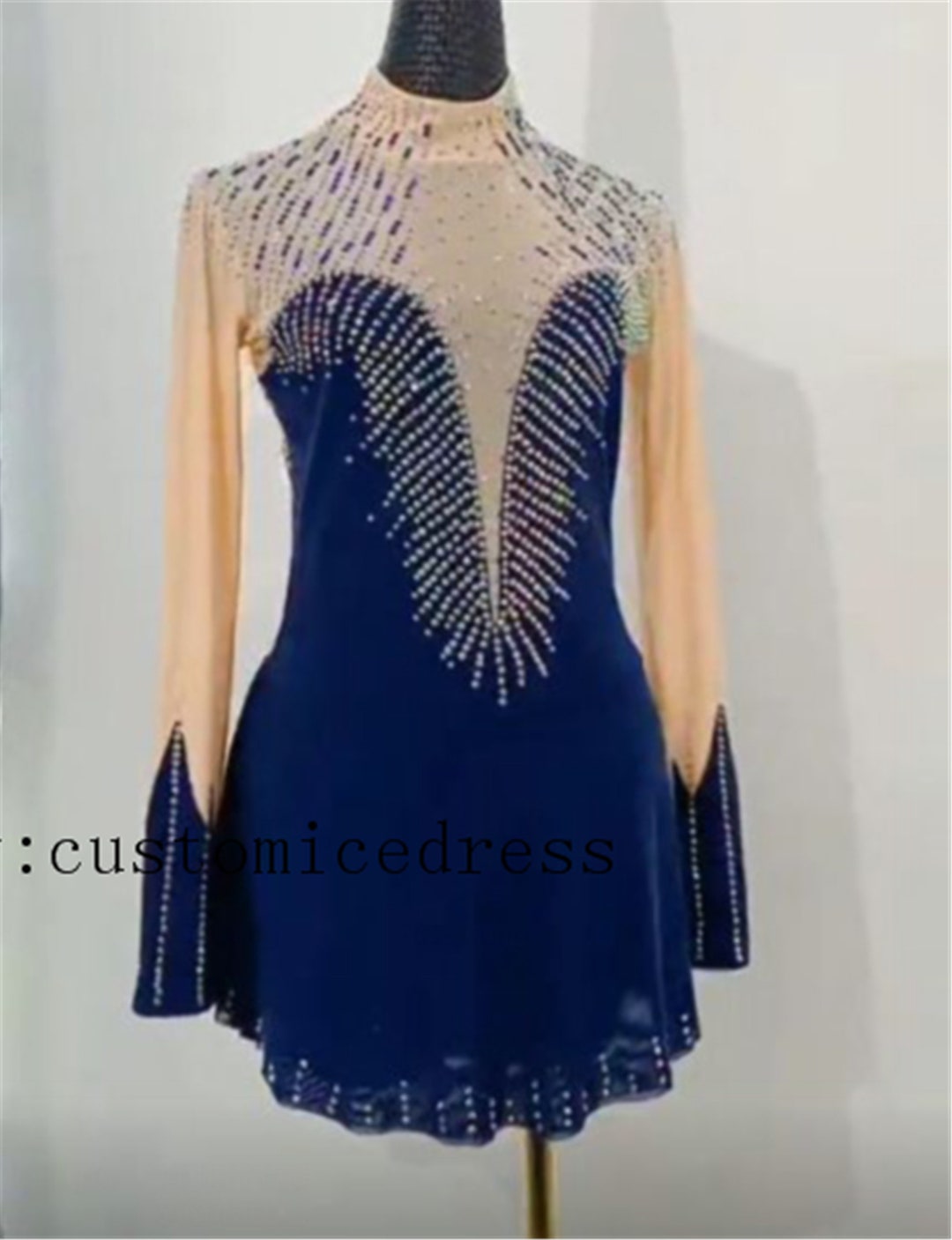 Blue Ice Skating Dresses for Women Competition Figure Skating Dresses ...