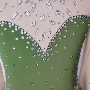 Green Ice Skating Dress for Girls Custom Figure Skating Wear ...