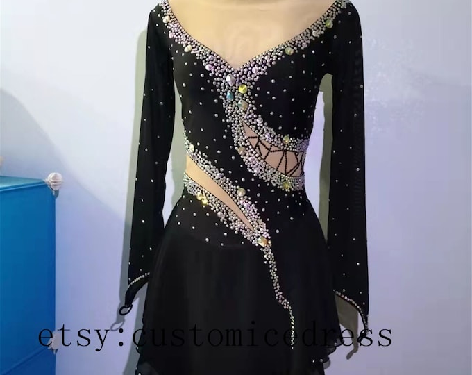 Ice Dance Dresses Custom Girls Beaded Custom Women Competition Ice ...