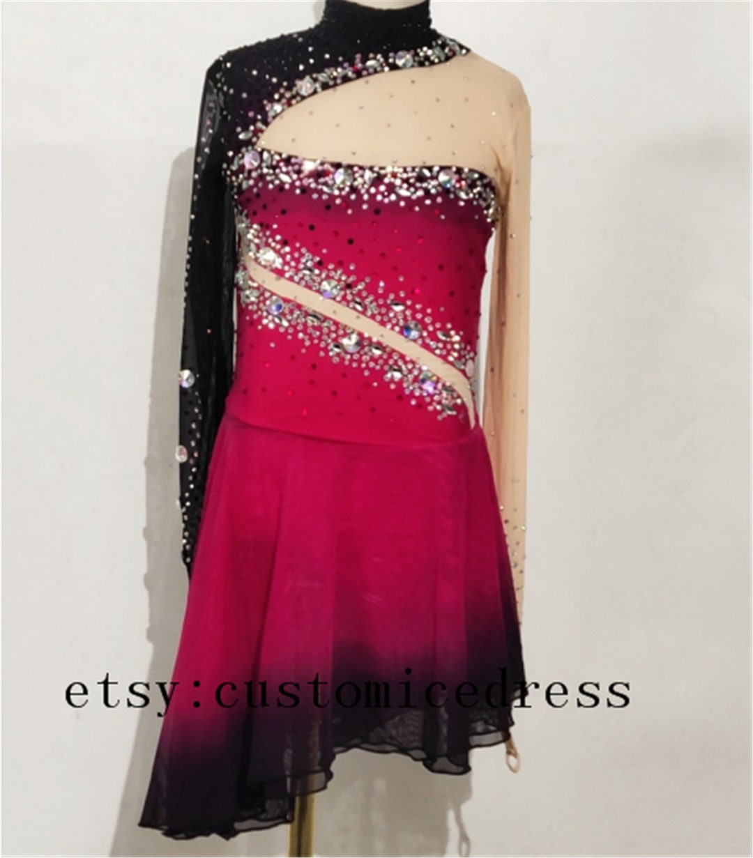 Red Ice Dance Dress Custom Skating Dress for Women Competition Dance ...