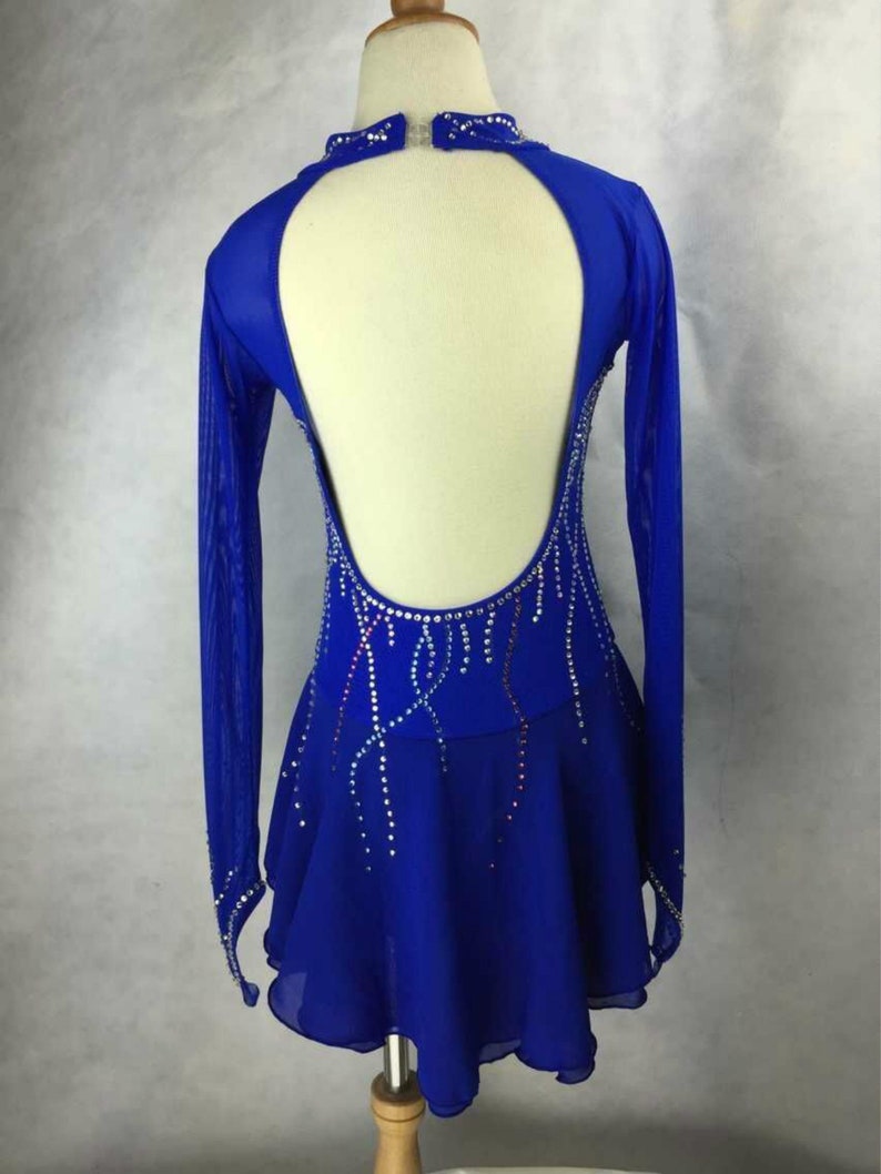 Ice Skating Dress Blue Adult Girls Competition Figure Skating - Etsy