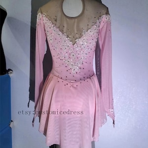 Pink Figure Skating Dress Girls Custom - Etsy