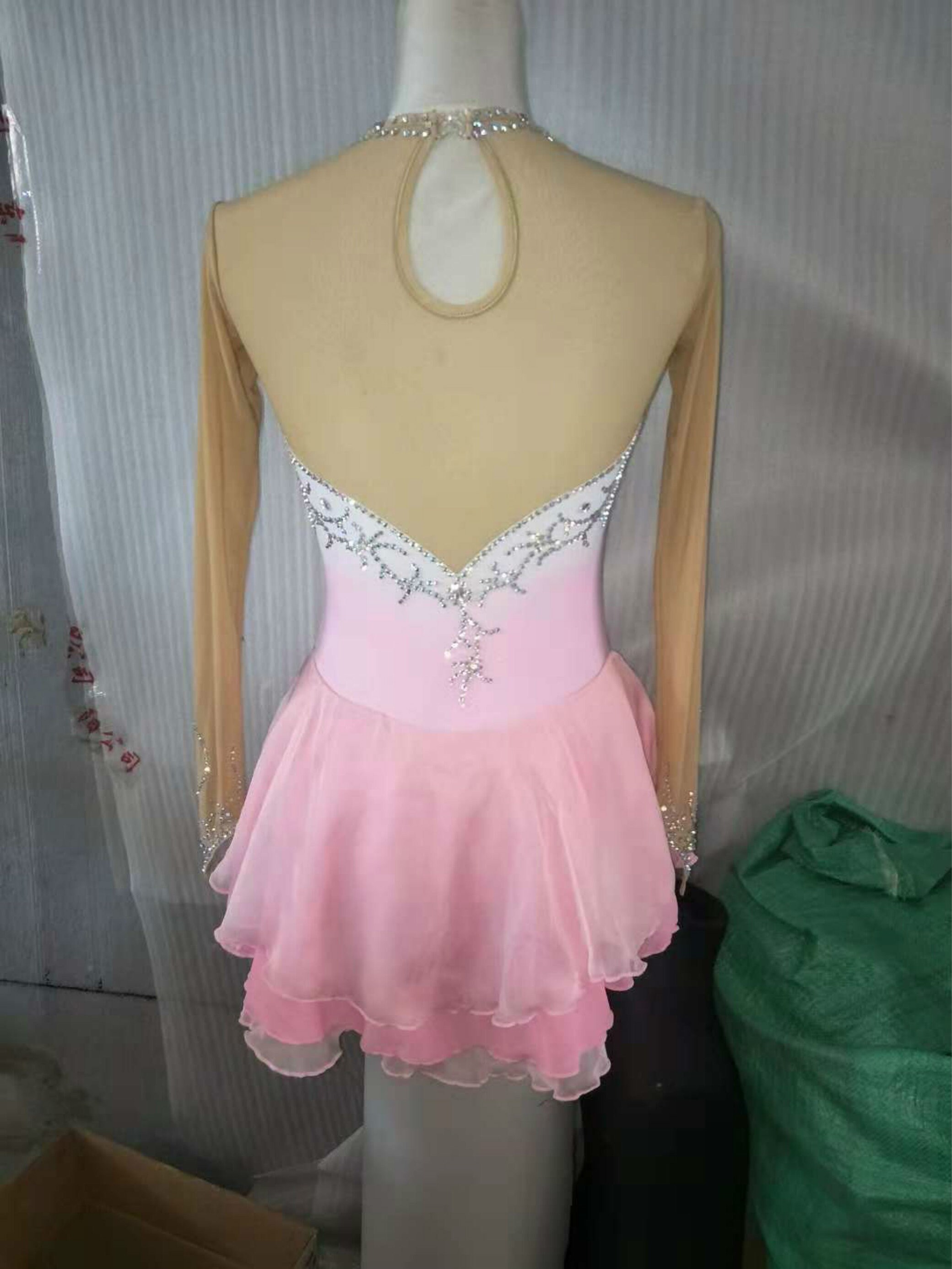 Pink Figure Skating Dresses for Kids Custom Ice Skating - Etsy