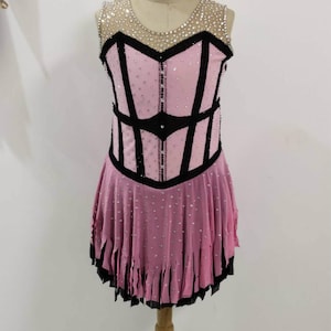 Pink Ice Skating Dresses for Girls Custom Ice Skating Dresses Kids - Etsy