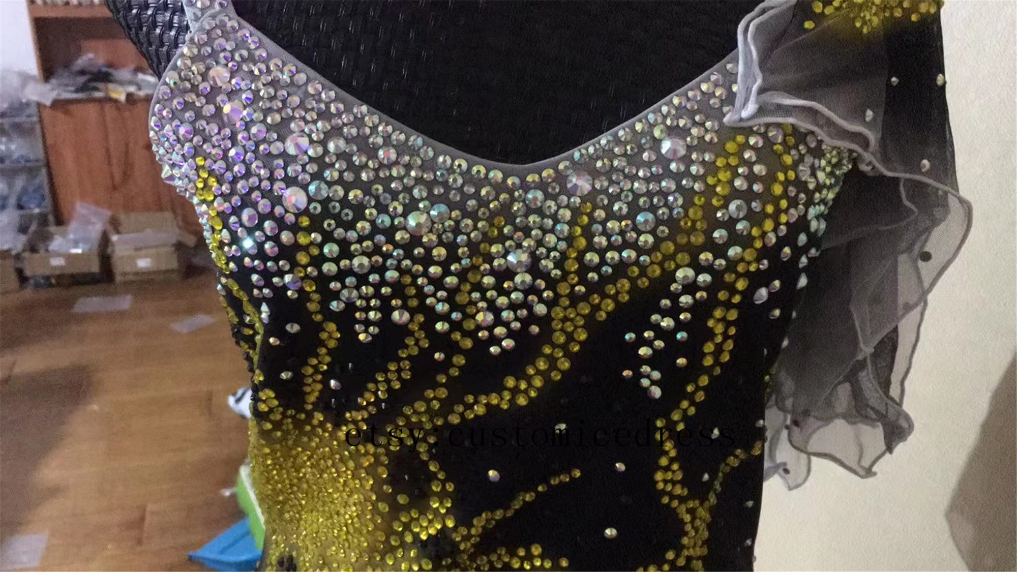 Yellow Figure Skating Dress Custom Girls Beaded Women - Etsy