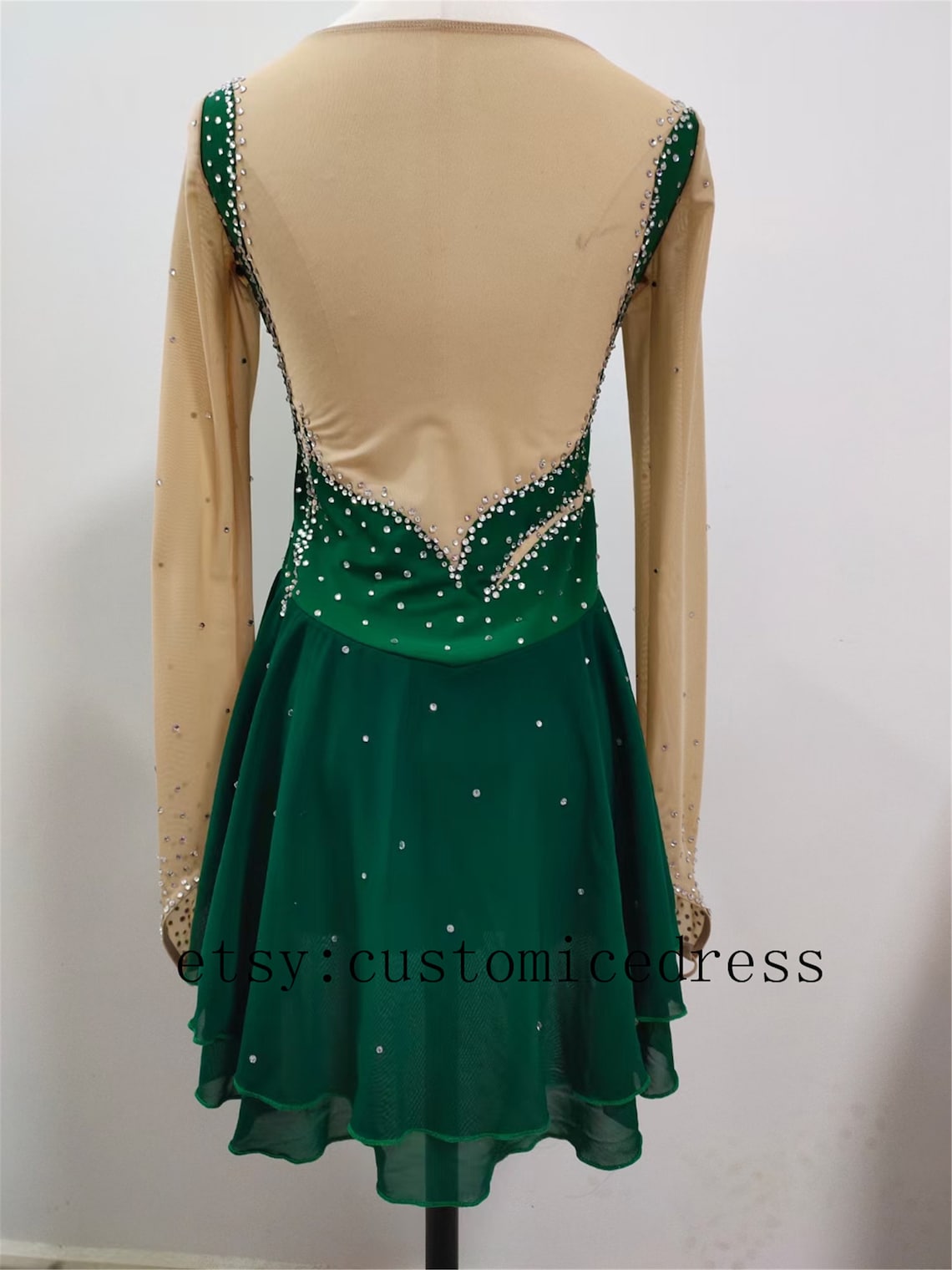 Green Ice Skating Dresses Adult Girls Competition Ice Skating Dresses ...