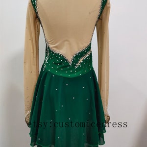 Green Ice Skating Dresses Adult Girls Competition Ice Skating Dresses ...