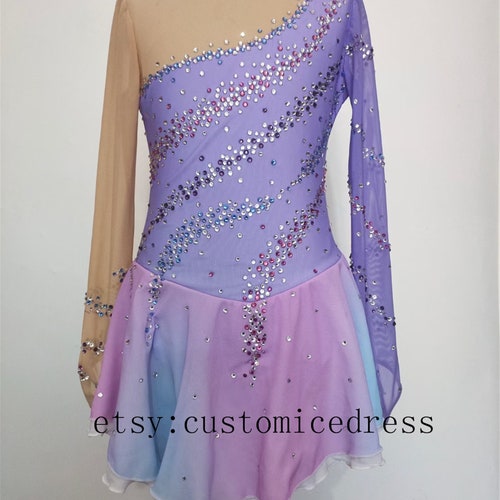Pink Figure Skating Dress Girls Competition Ice Skating - Etsy