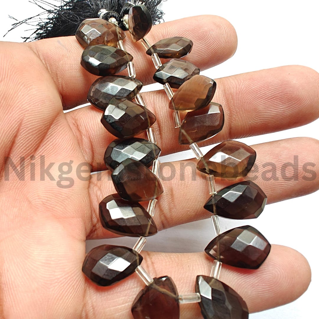 AAA+ Brazilian Smokey Quartz Fancy Gems, Briolette Faceted Fancy Shape ...