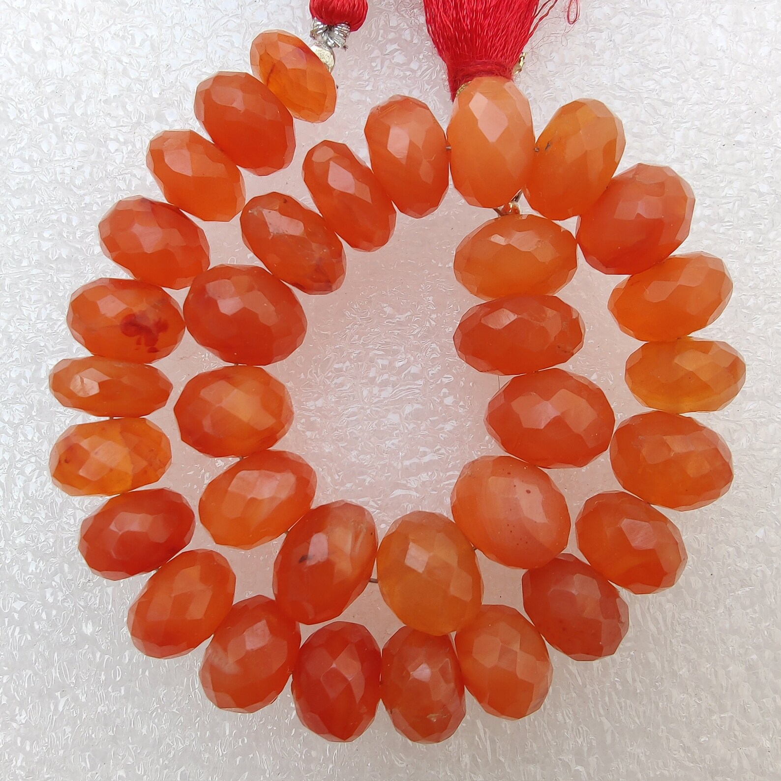 33 Pcs Carnelian Faceted Rondelle Cut Gemstone Beads Natural | Etsy