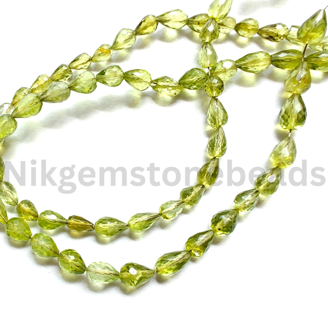 5.50-7.25mm, Green Color Peridot, Green Peridot Drop Beads, Peridot ...