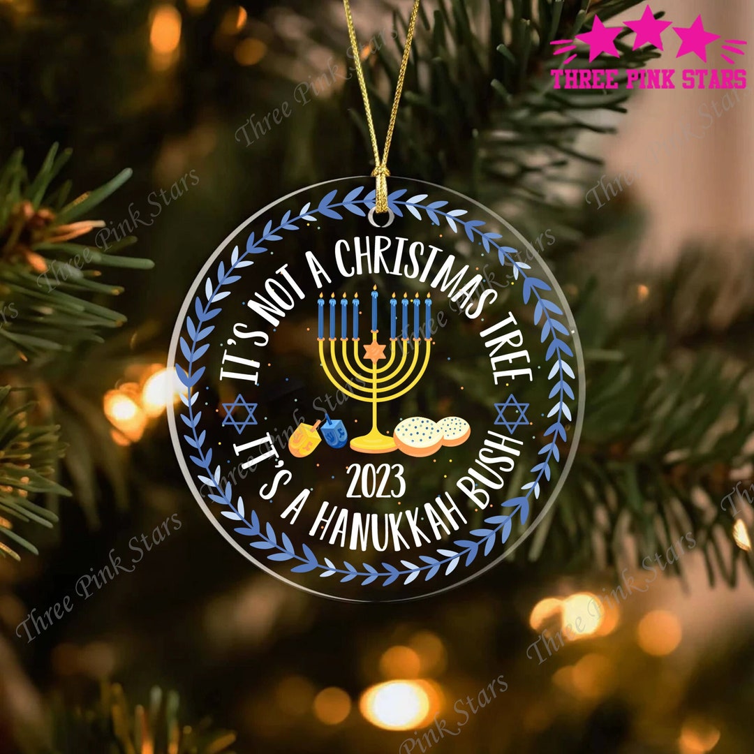 Hanukkah Acrylic Ornament, Hanukkah Bush Ornament, Jewish Star Ornament ...
