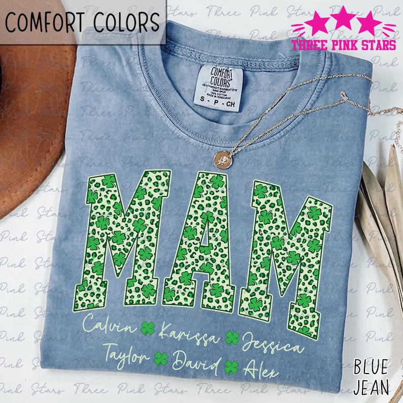 Personalized Mam Comfort Colors Shirt, Mam Shamrock St Patricks Day ...