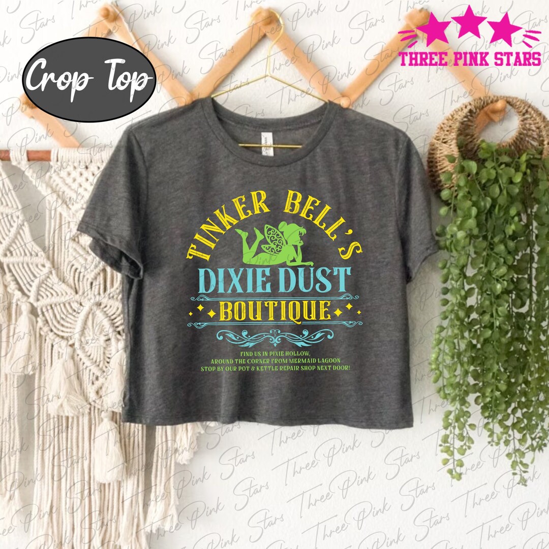 Tinker Bell Crop Top, Tinkerbell's Pixie Dust Boutique Crop Tee E5194 - Etsy