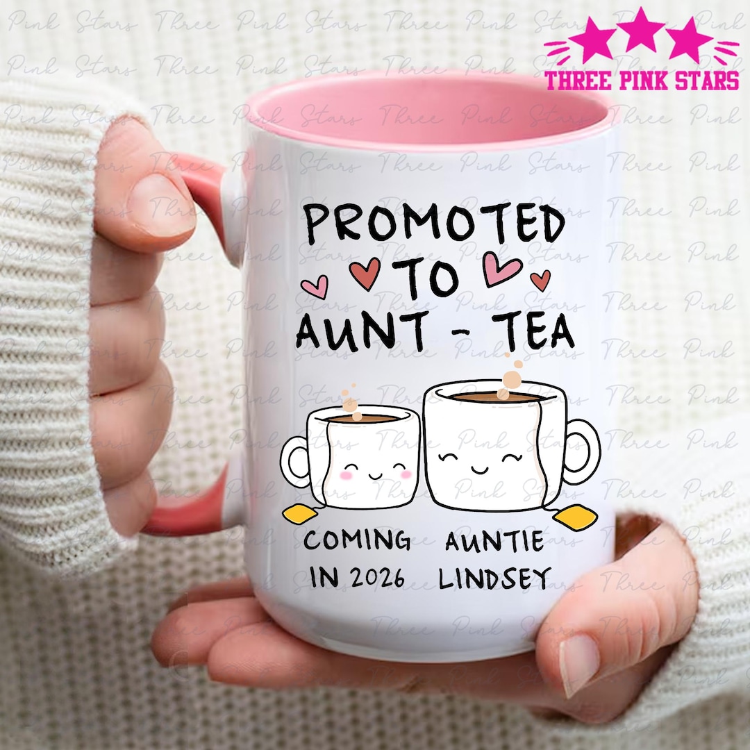 Personalized Auntie Mug, Promoted to Aunt-tea Mug, New Aunt Gift E8391 ...