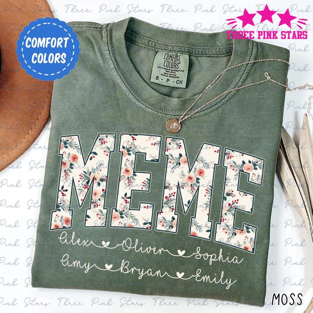 Personalized Meme Comfort Colors Shirt, Custom Meme With Kids Names ...