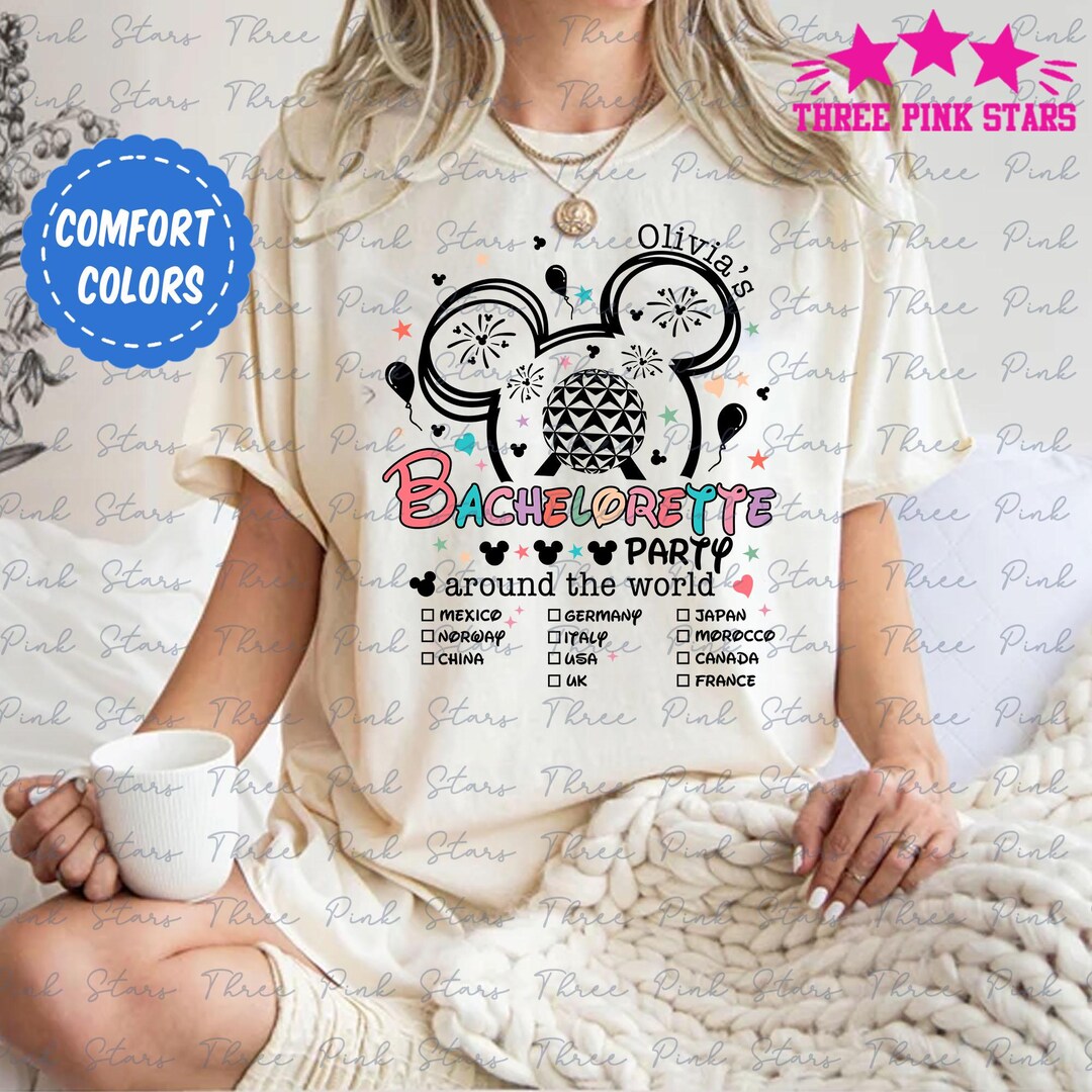 Personalized Bachelorette Comfort Colors Shirt, Epcot Bachelorette ...