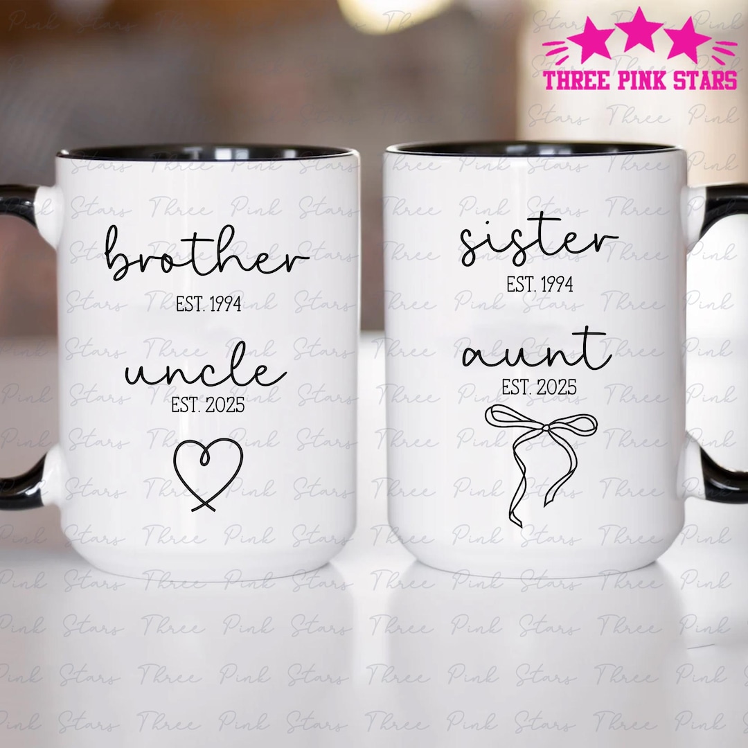 Personalized Brother Sister Mug, Custom Uncle Auntie Mug, New Auntie ...