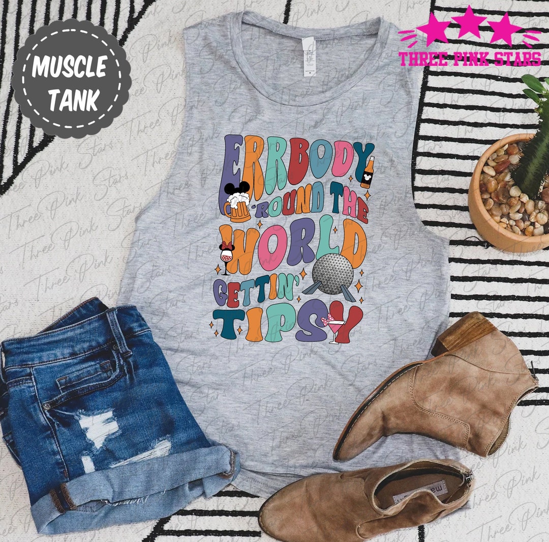 Epcot Drinking Muscle Tank, Drinking Around the World Tank Top, World ...