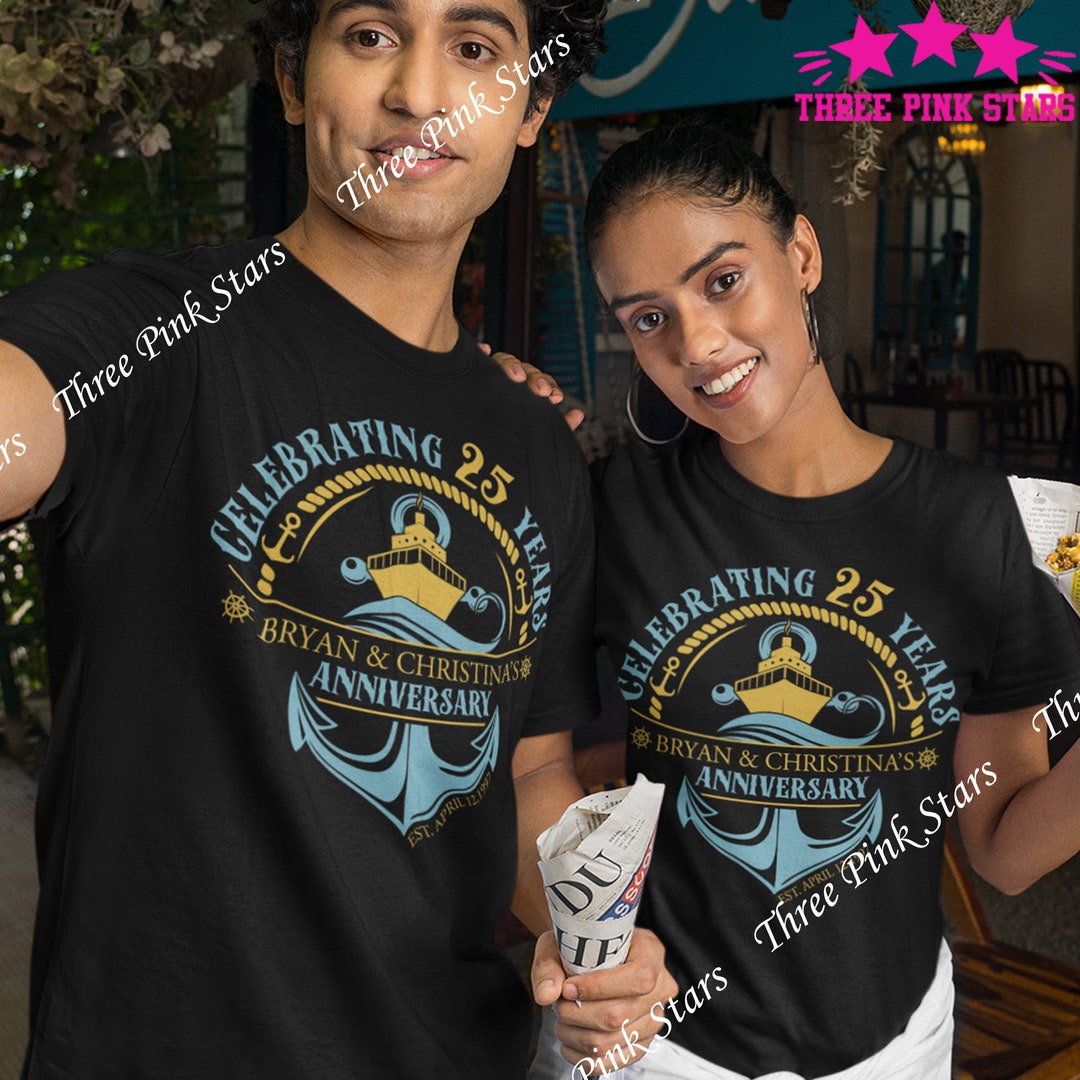 Anniversary Cruise Couples Shirt, Cruise Partner T-shirt, Personalized ...
