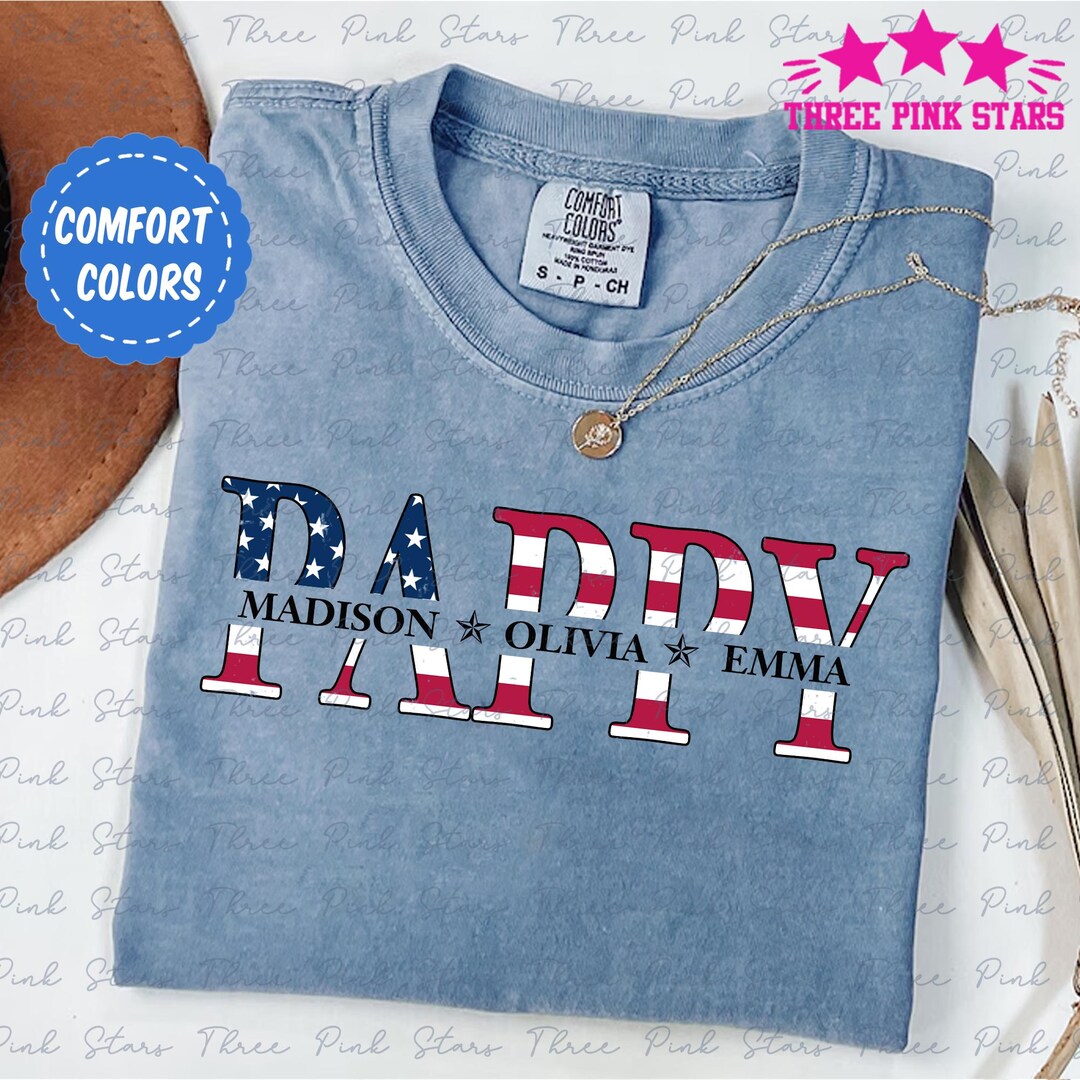 Personalized Pappy Flag Comfort Colors Shirt, American Flag US Pappy ...