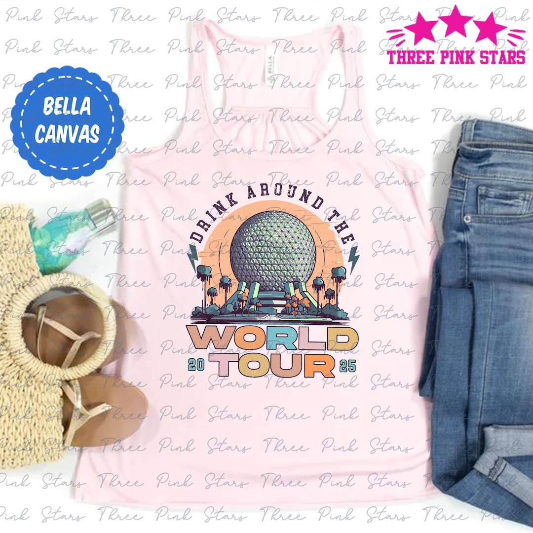 Retro Epcot Drink Around the World Tour Tank Top, Epcot World Tour Tank ...