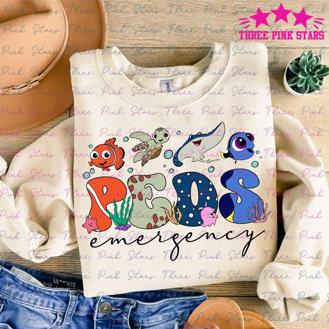 Pediatric Emergency Nurse Finding Nemo Sweatshirt, PEDS Nurse Gift ...