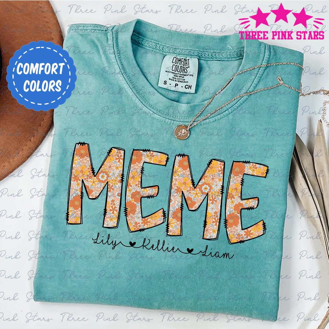 Personalized Meme Shirt, Floral Meme Shirt, Meme Shirt With Grandkids ...