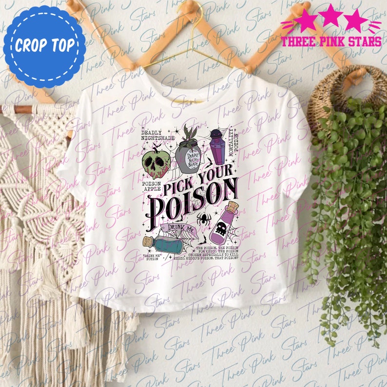 Retro Pick Your Poison Crop Top, Villains Halloween Crop Tee E5467 - Etsy