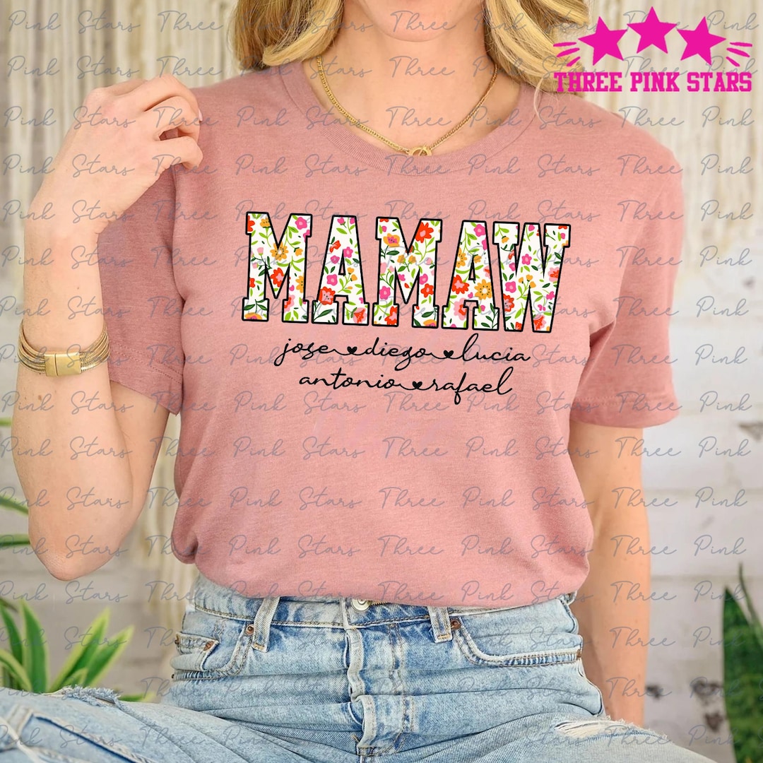 Personalized Mamaw Shirt, Floral Mamaw Shirt, Mamaw Shirt With ...
