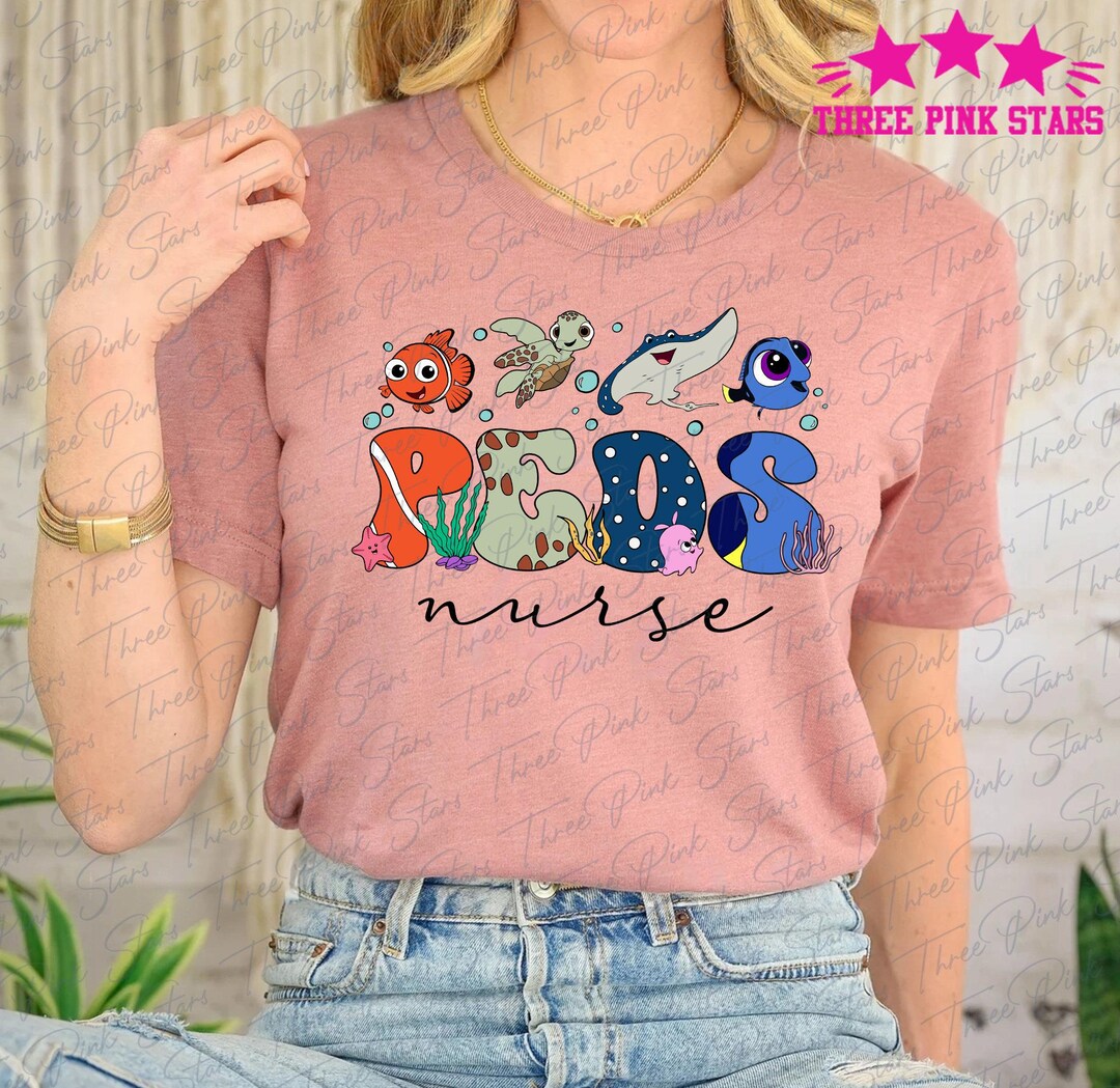 Finding Nemo Pediatric Nurse Shirt, PEDS Nurse Shirt, PICU Pediatric ...