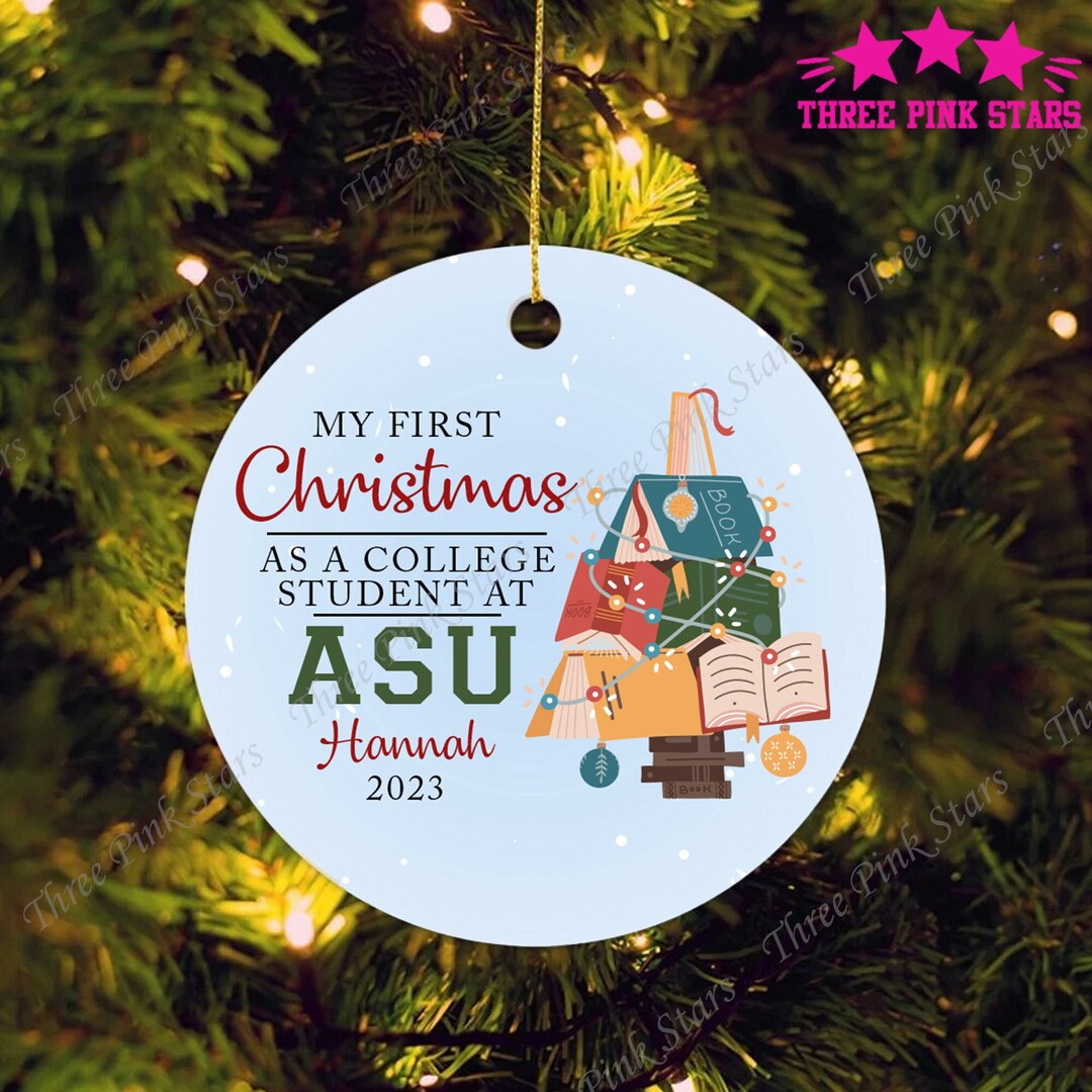 Personalized College Ornament, New College Student Gift, Book Lover ...