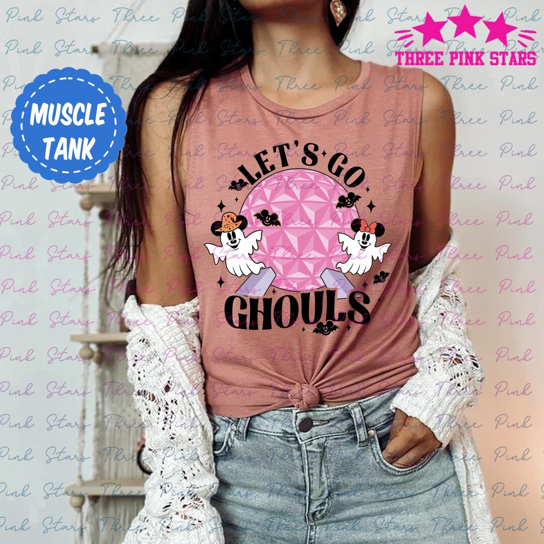 Epcot Halloween Muscle Tank, Ghost Boo Spaceship Earth Tank Top E4620 ...